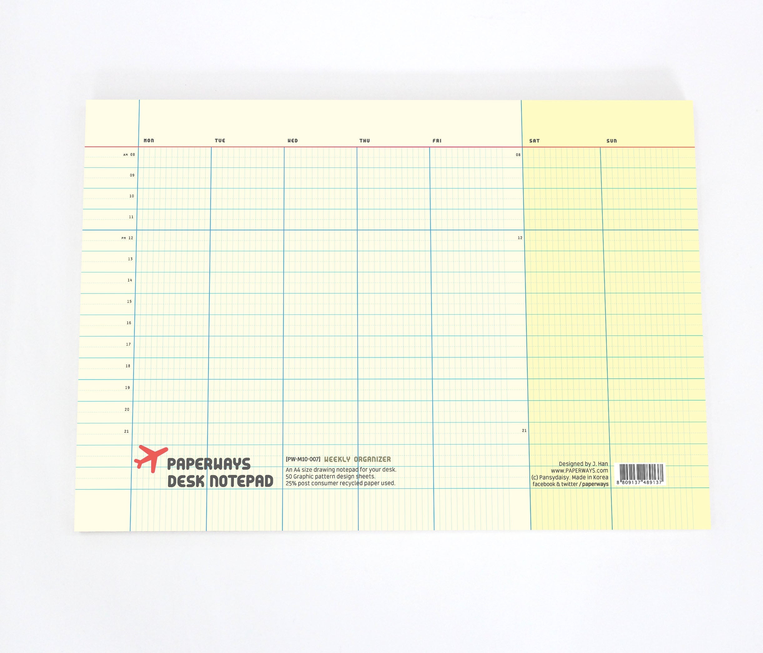 Paperways - A4 Desk Notepad - Weekly
